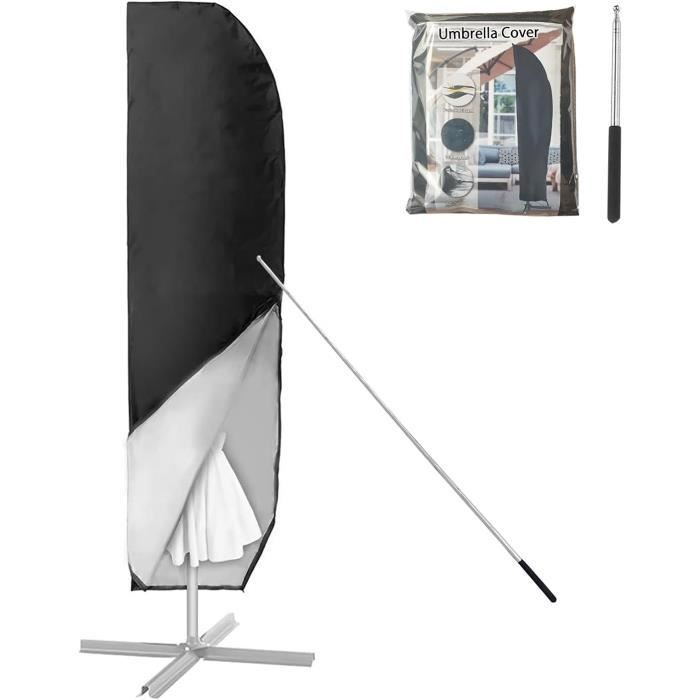 Housse Parasol 2-3M Avec Tige Télescopique Étanche Résistance Au Vent ...
