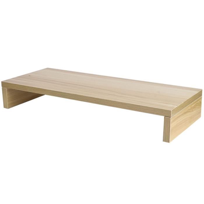 Support en bois - SONEW - Écran d'ordinateur - 50 cm - Blanc violacé ...