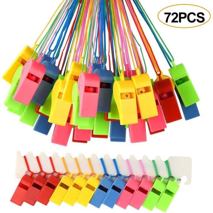 FEPITO 72 sifflets en Plastique colorés, sifflet de l'entraîneur avec ...