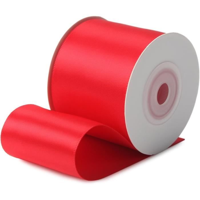 RUSPEPA 50 mm De Large Double Face Ruban Satin - 9 Mètres (252 Rouge)28 ...