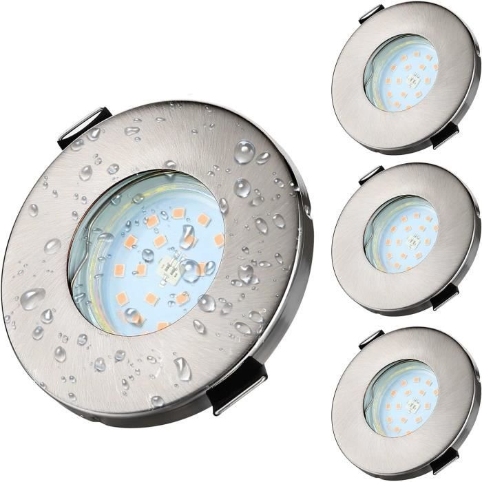 Kambo Spot Encastrable LED Pour Salle de Bain, 4 X 6W GU10 Spots de Plafond IP44 Blanc Chaud ...