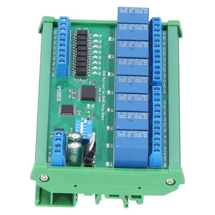 TMISHION Relais RS485 Relais de Boîte de Rail Module 8 Entrées 8 ...