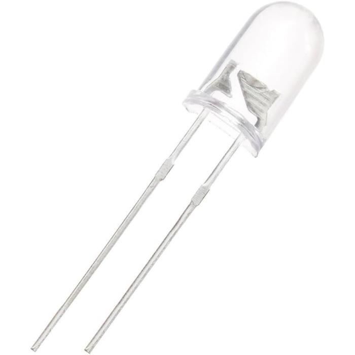 100 Pcs 5Mm Blanc Led Diode Lights 3V 20Ma Ampoule Lampes Composants ...