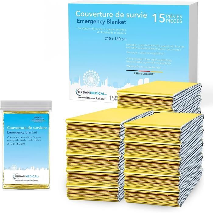 ® Couverture De Survie Premium | Premiers Secours | 15 Pièces | Or ...