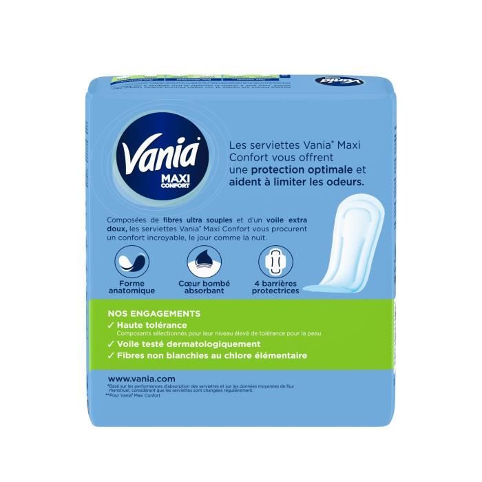 Vania Maxi Serviettes Périodiques Non Parfumé Super 16 protections ...