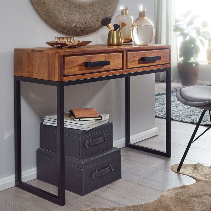 WOHNLING console WOHNLING table d'entrée 90 cm bois massif bureau ...