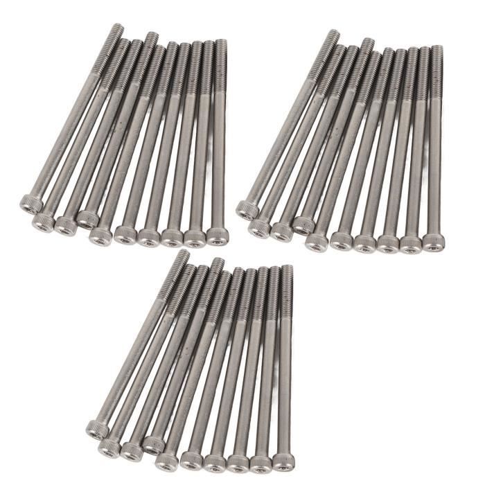 FHE 30 pièces M5 vis à tête hexagonale à tête cylindrique A2 vis à tête hexagonale en acier ...