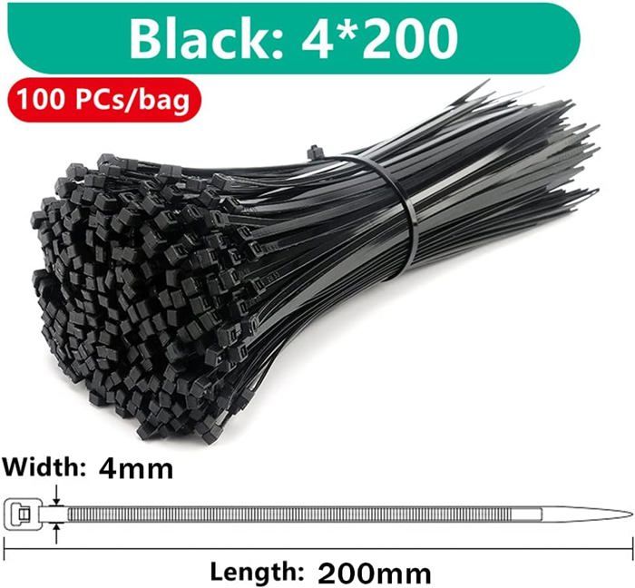 100 Pièces Attaches De Cable, Collier Serrage En Plastique, Colliers ...