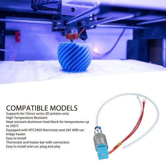 TMISHION Hotend d'imprimante 3D en métal Hotend d'imprimante 3D Imprimante 3D Hotend, Tête D ...