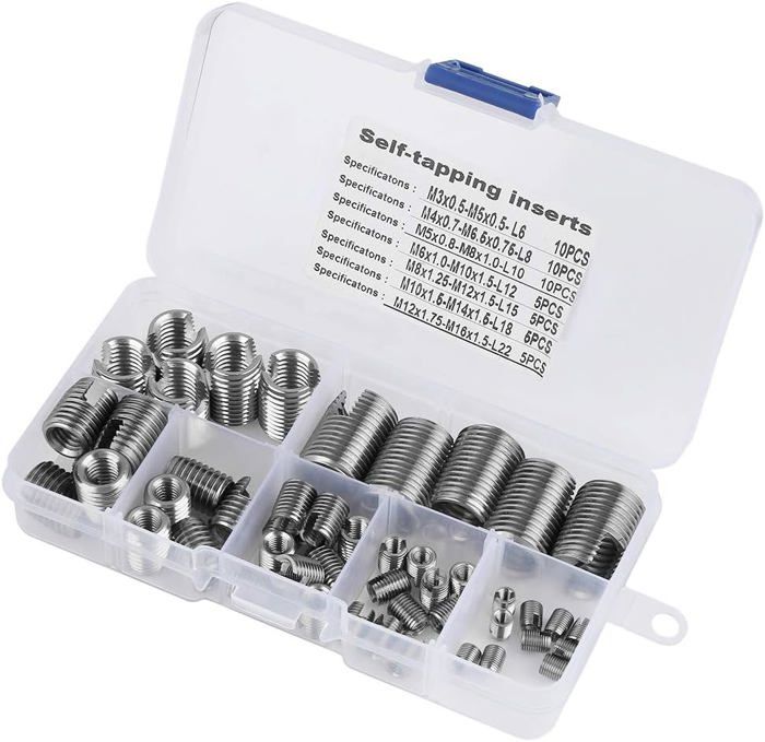 50pcs Inserts Filetés Auto-taraudeurs en Acier Inoxydable 302, Vis d ...