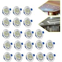 Lot de 6 spots LED encastrables ultra plats IP44 Blanc chaud 400 lm,5W,Diamètre : 60-65 mm ...