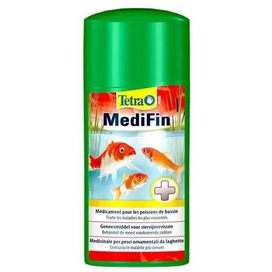 Pond MediFin Traitement pour Poissons de Bassin d’Ornement Traite les Problèmes de la Peau et ...