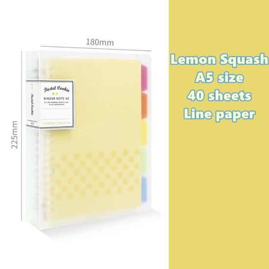 Carnet A5 - Note - Jaune - 40 pages - 8mm ligne - Feuilles larges ...