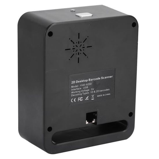 SALALIS Scanner de codes à barres fixe 1D QR 2D avec câble USB - Argent ...