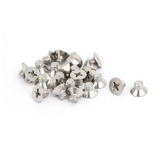 SOURCING MAP 25Pcs Vis Tête Fraisée Cruciforme Tête Plate Boulon M5x6mm ...