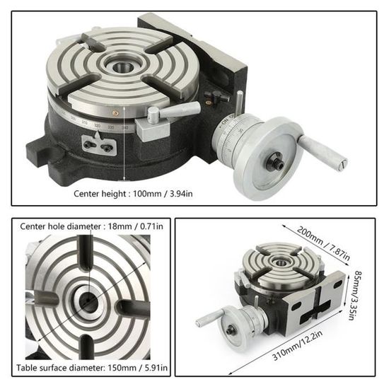 Table de travail rotative verticale Table rotative horizontale ...