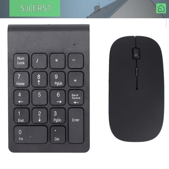 Pavé Numérique, Technologie sans Fil 2,4 GHz, Clavier USB, Souris 1200 ...