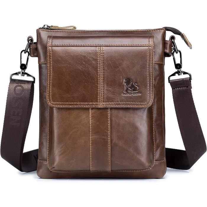 Sacoche Homme Cuir Véritable Sacoche Homme Bandouliere Pochette Homme