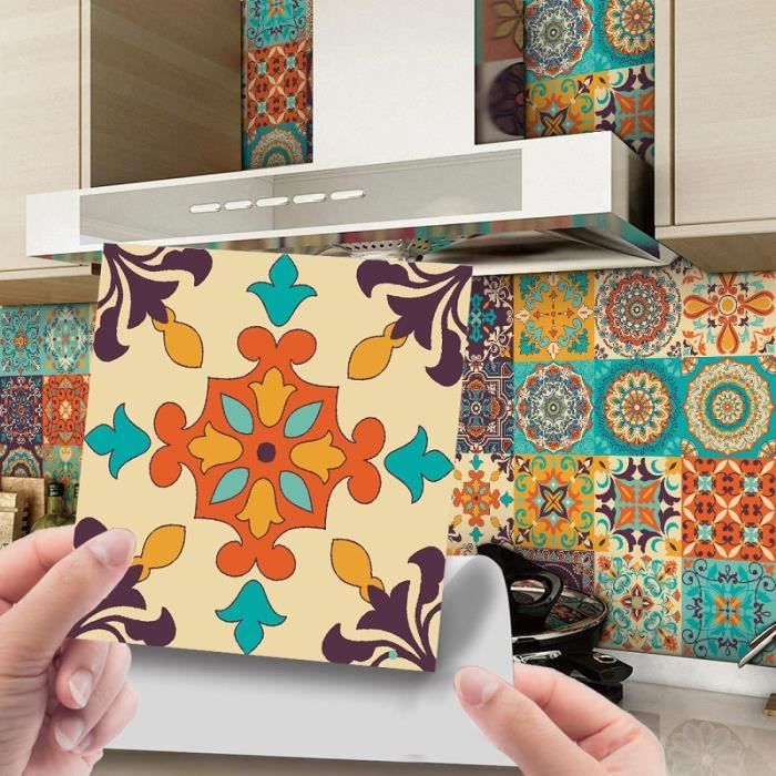 Carrelage Adhésif 10X10 Bohémien Credence Adhesive Pour Cuisine Brique ...