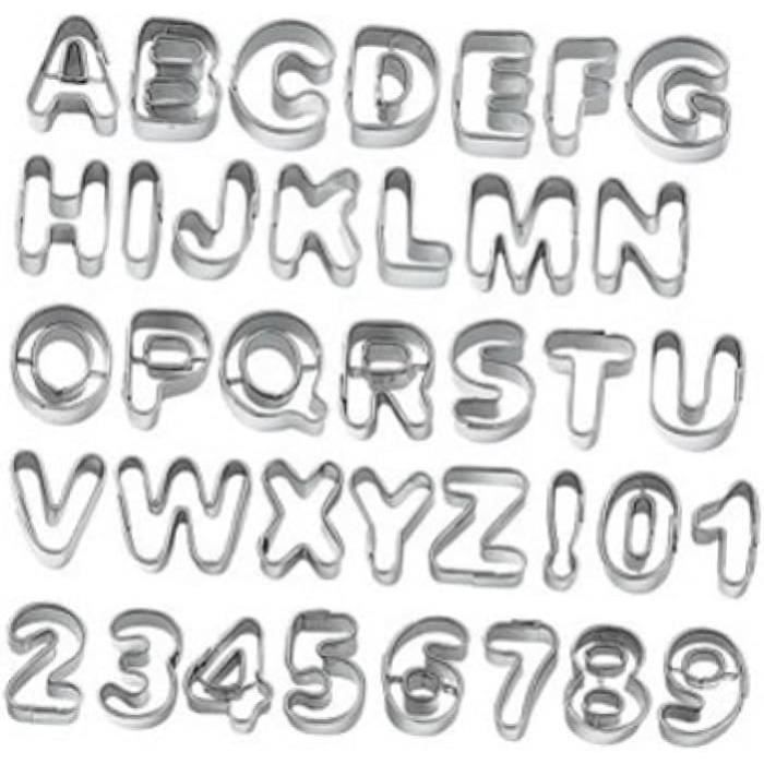 37 Pièces Lettre Moules Chocolat Cookie Gâteau Moule En Métal Alphabet ...