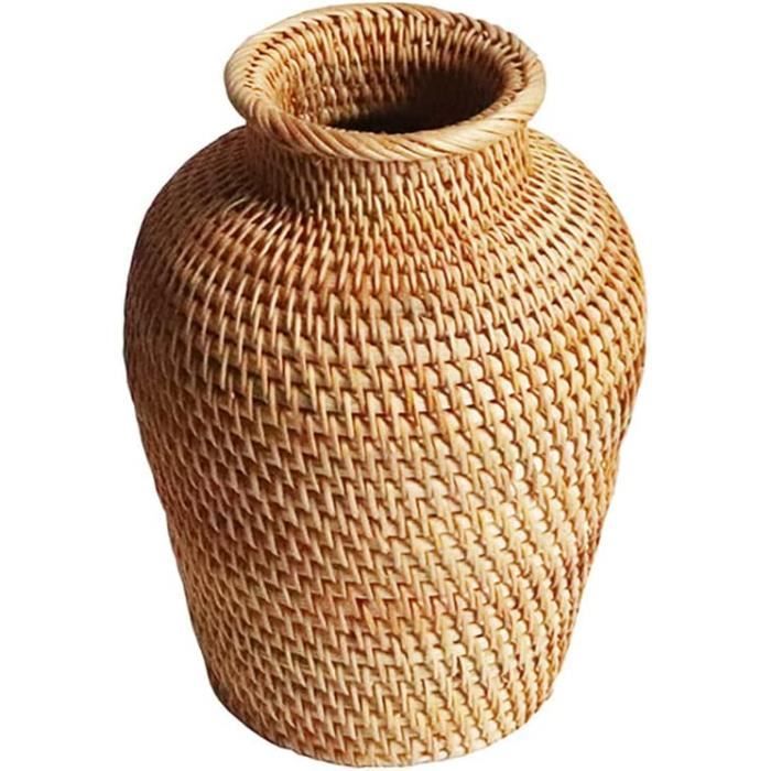 Vase Decoratif, Vase Vintage Vase en Osier Tissé Fleur Conception Vase ...