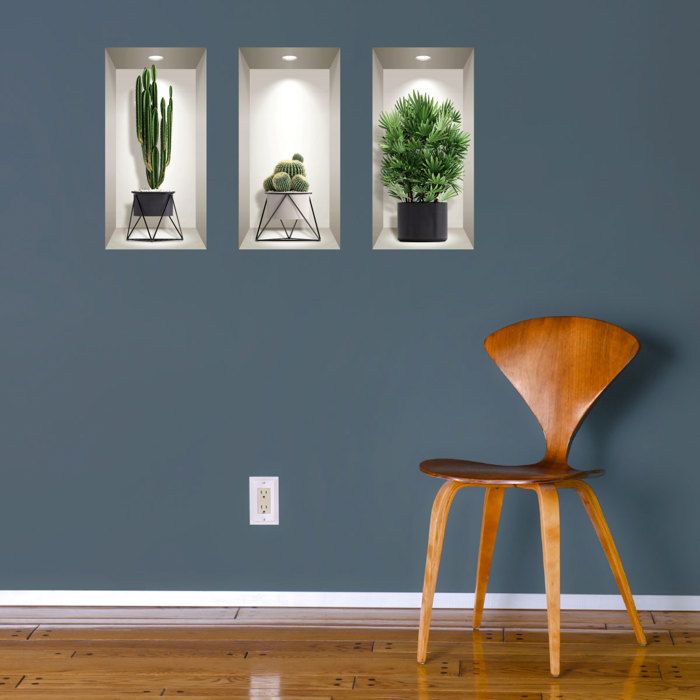 Sticker effet 3D cactus designs 80 x 120 cm - Cdiscount Maison