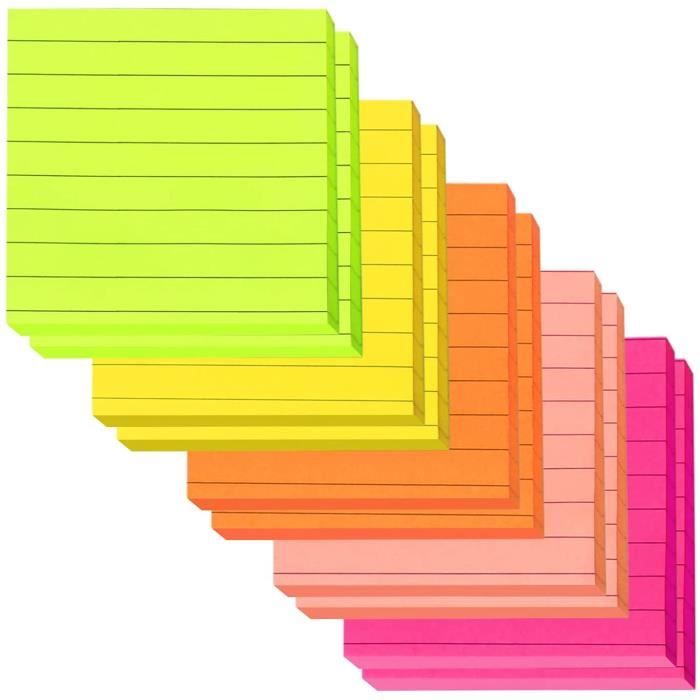 FYY Lot de 10 notes adhésives colorées Notes autocollantes Notes ...