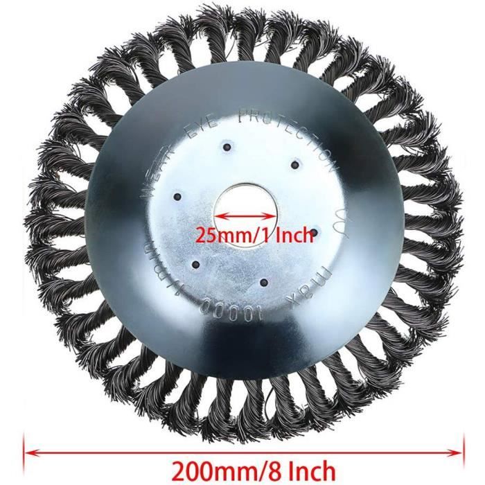 Tondeuse,Brosse à roue en fil d'acier de 2020 pouces, tête de coupe-herbe, outils de nettoyage ...