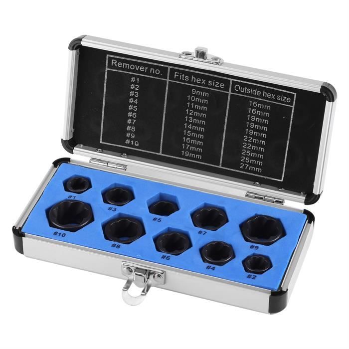Extracteur de vis d'écrou 10 pièces, extracteur de goujon d'écrou endommagé de 9 à 19 mm et ...