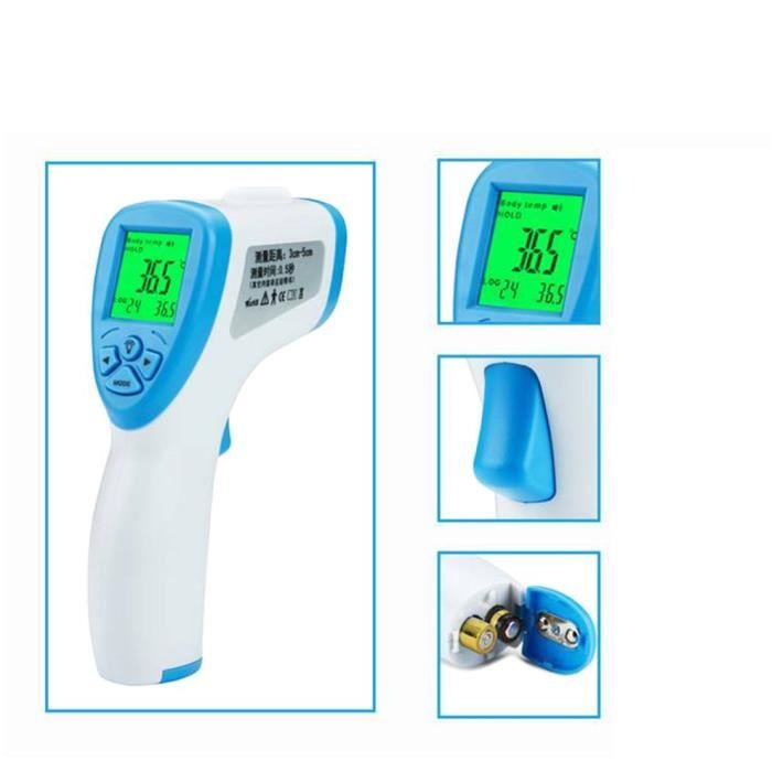 Front Thermomètre infrarouge pistolet sans contact corps numérique ...