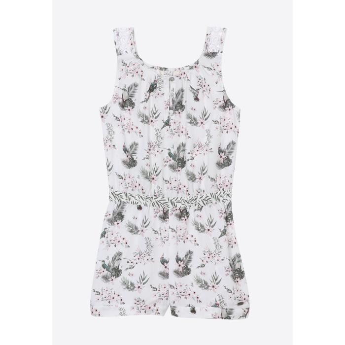 Combishort fleurie Fille LOREN Blanc - Cdiscount Prêt-à-Porter