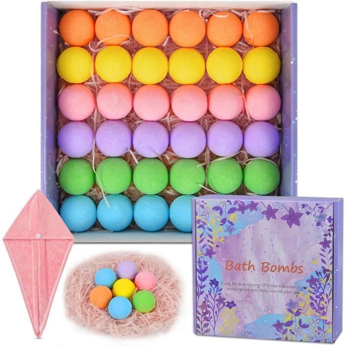 36 Bath Bombs Gift Set, Natural Mini Handmade Bath Bombs for Women ...