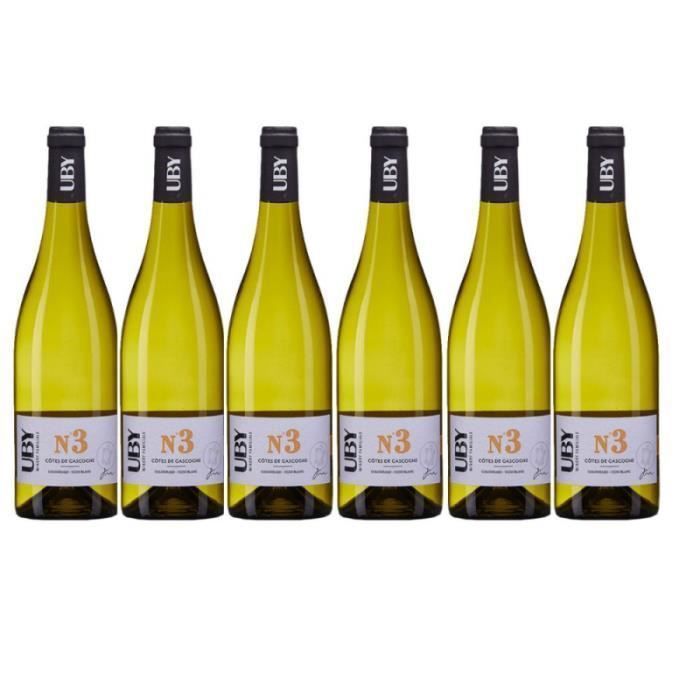 Domaine UBY N°3 Colombard-Sauvignon blanc IGP Côte de Gascogne 2024 - Carton de 6 bouteilles ...