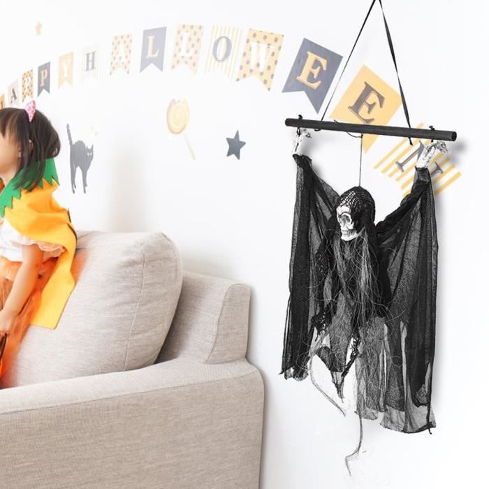 Vvikizy Décor d’Halloween Décor de crâne suspendu effrayant, contrôle ...