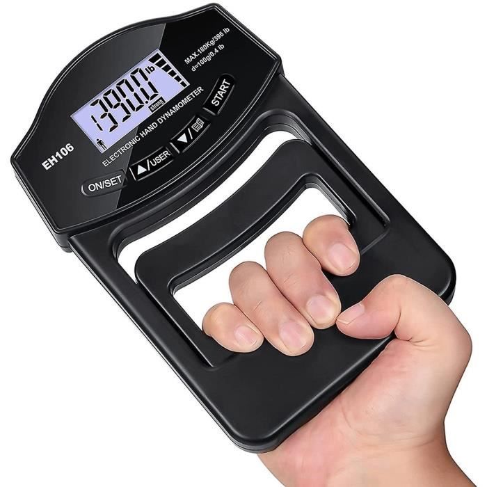 Testeur de force de préhension, 396lbs - 180kg Digital Hand Dynamometer ...