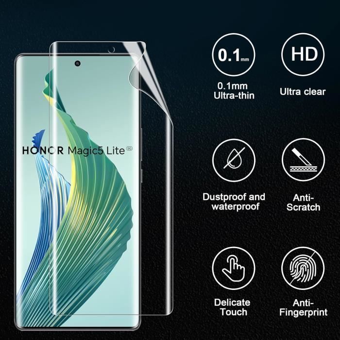Protection écran pour Honor Magic 5 Lite 5G, 2+2+2 Pièces TPU ...