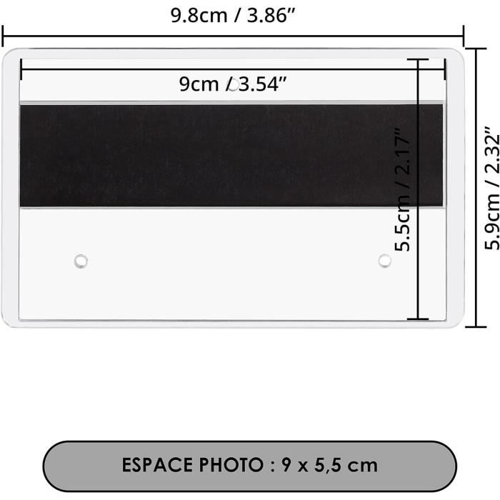 (Lot De 20) Cadre Photo Magnetique Frigo - Pour Photos De 9,8 X 5,9 Cm ...