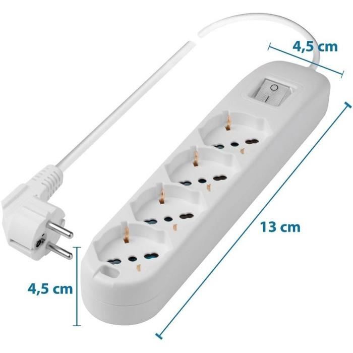 Pp2507Xl Multiprise Électrique 250V 4 Prises Double Voie 10-16A 2P+T ...