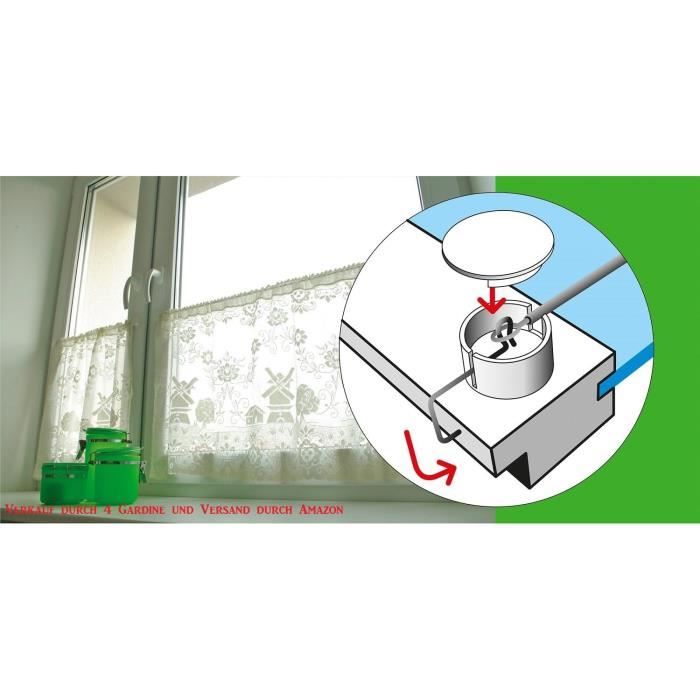 4 GARDINE Kit de fixation de cable de rideau 4Gardinebasic pour 2 ...