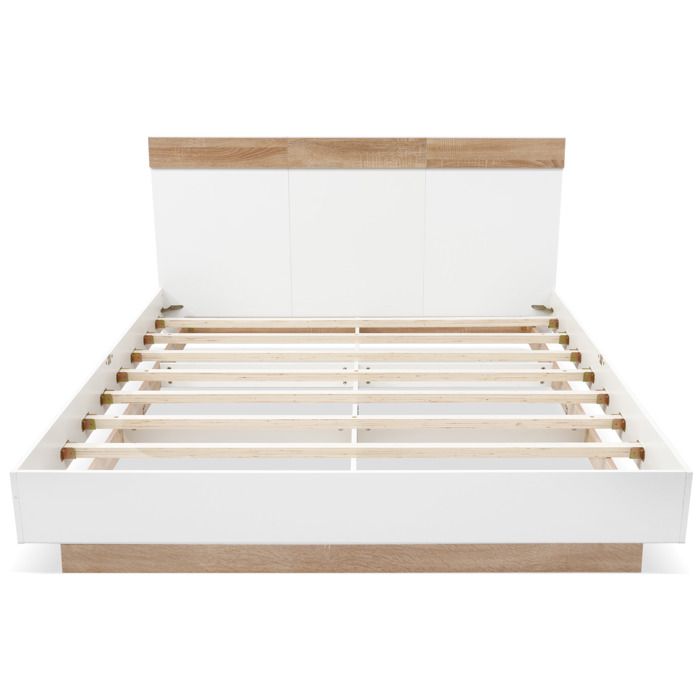 Lit Double 140x200cm Style Flottant - Structure Chêne Sonoma&Blanc ...