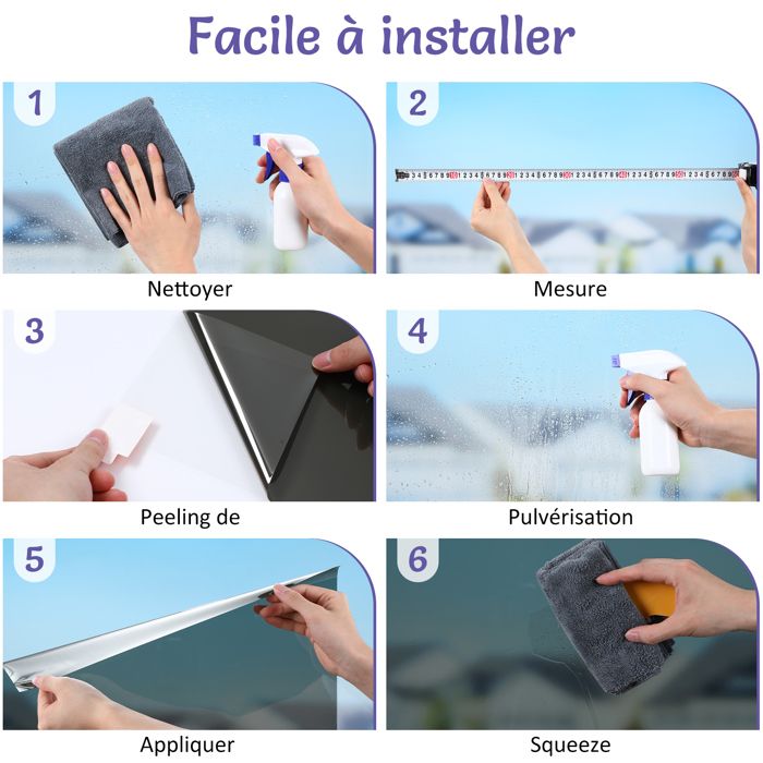 Pigo Film Fenetre Anti Regard 90x200cm Film Pour Fenetre Voir Sans Etre ...