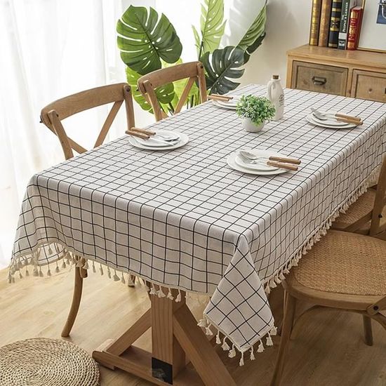 Nappe Salon Table Basse, Coton Treillis Nappe Pour La Cuisine Café ...