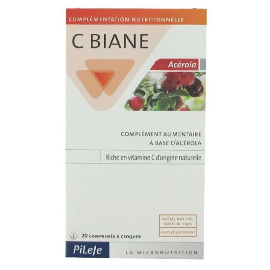 Pileje C Biane Acérola 20 comprimés - Cdiscount Santé - Mieux vivre