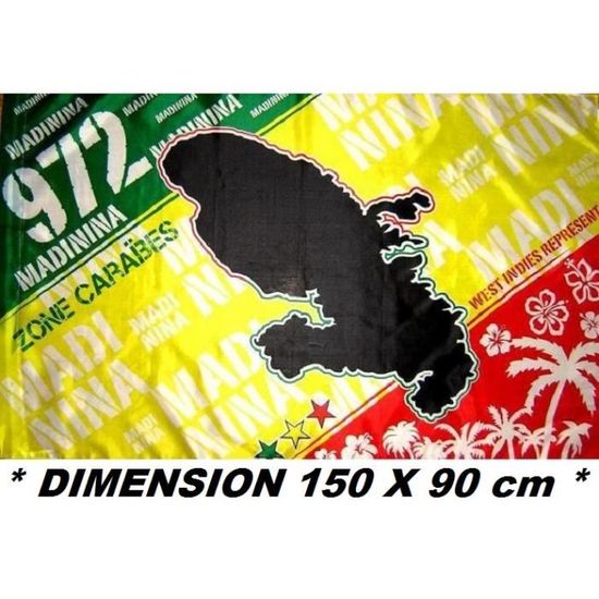 DRAPEAU 150 X 90 cm LA MARTINIQUE 972 DOM TOM FRANCE OUTRE MER No ...