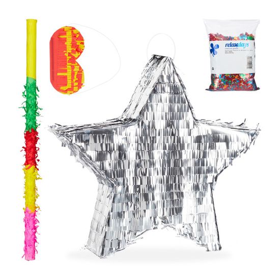 Ensemble de 4 pièces pour piñata étoile, sac de confettis XXL, bâton ...