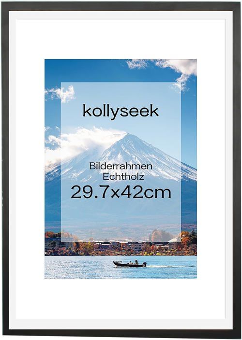 Cadre photo A3 en bois véritable avec passe-partout - Cadre en bois de ...