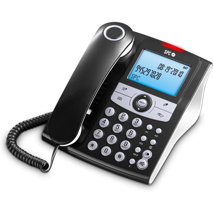 Téléphone fixe de bureau - SUTEO - Écran éclairé - 2 mémoires directes ...