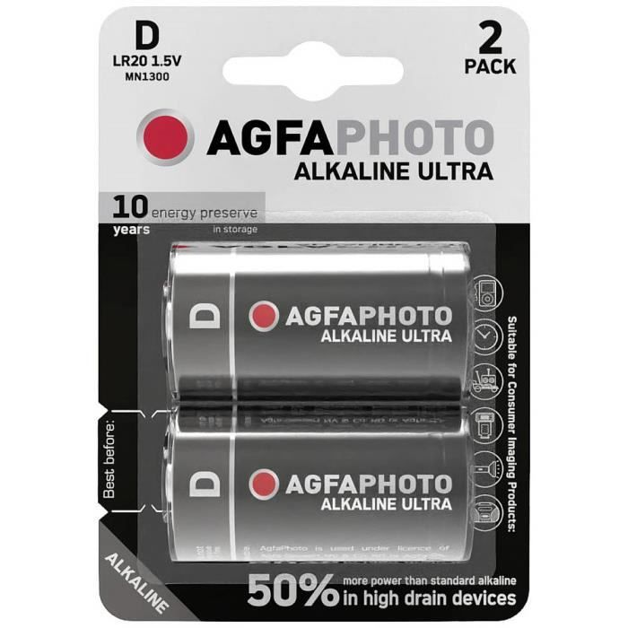 AgfaPhoto Ultra LR20 Pile LR20 (D) alcaline(s) 1.5 V 2 pc(s) - Cdiscount Jeux - Jouets