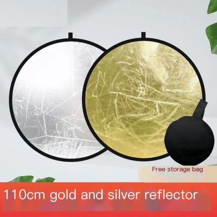 Tapez E-Plaque réfléchissante 2 en 1, ronde, or, argent, portable ...