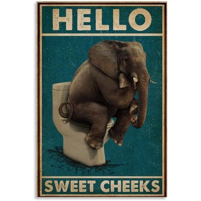 Poster Éléphant Ljx Rétro Vert Wc, Éléphant, Doux Joues, Pour ...